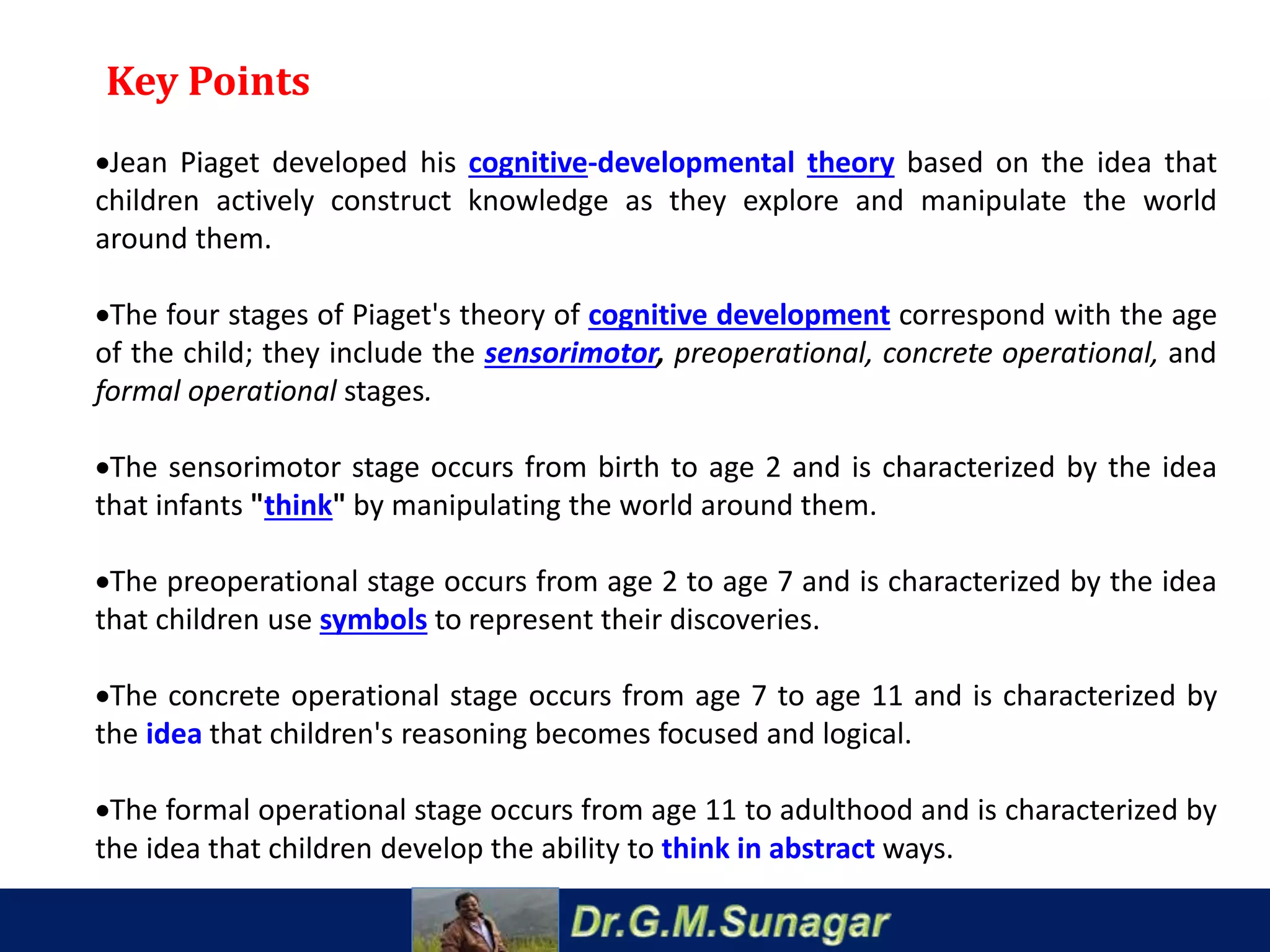 Piaget's theory of cognitive development | PPTX