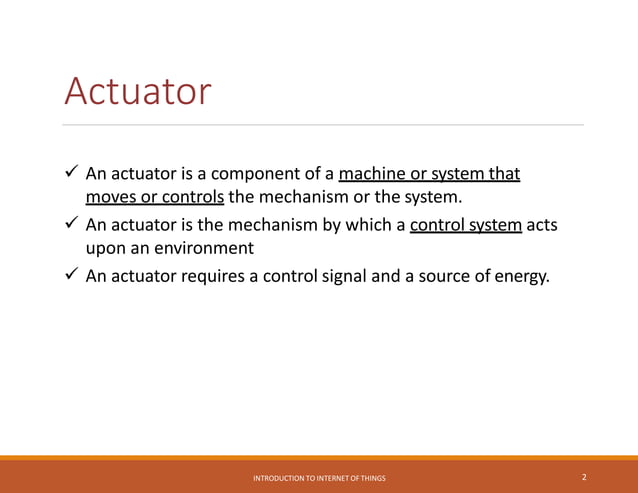 Internet of things ( Sensors and actuator).pptx | Internet of Things | Internet