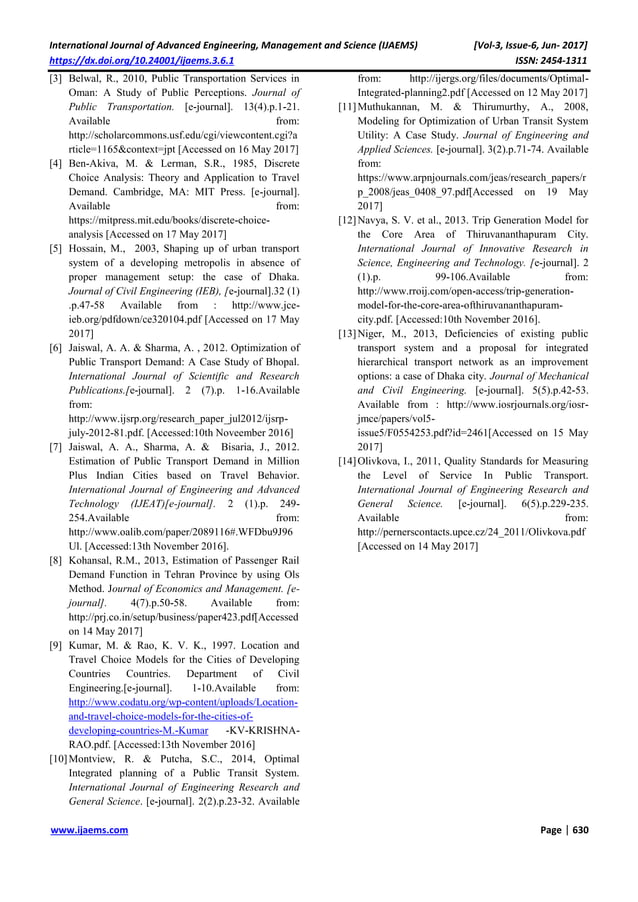 Planning for Metro Transit Transportation System a simplified Approach ...