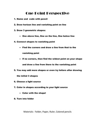 One-Point Perspective | PDF