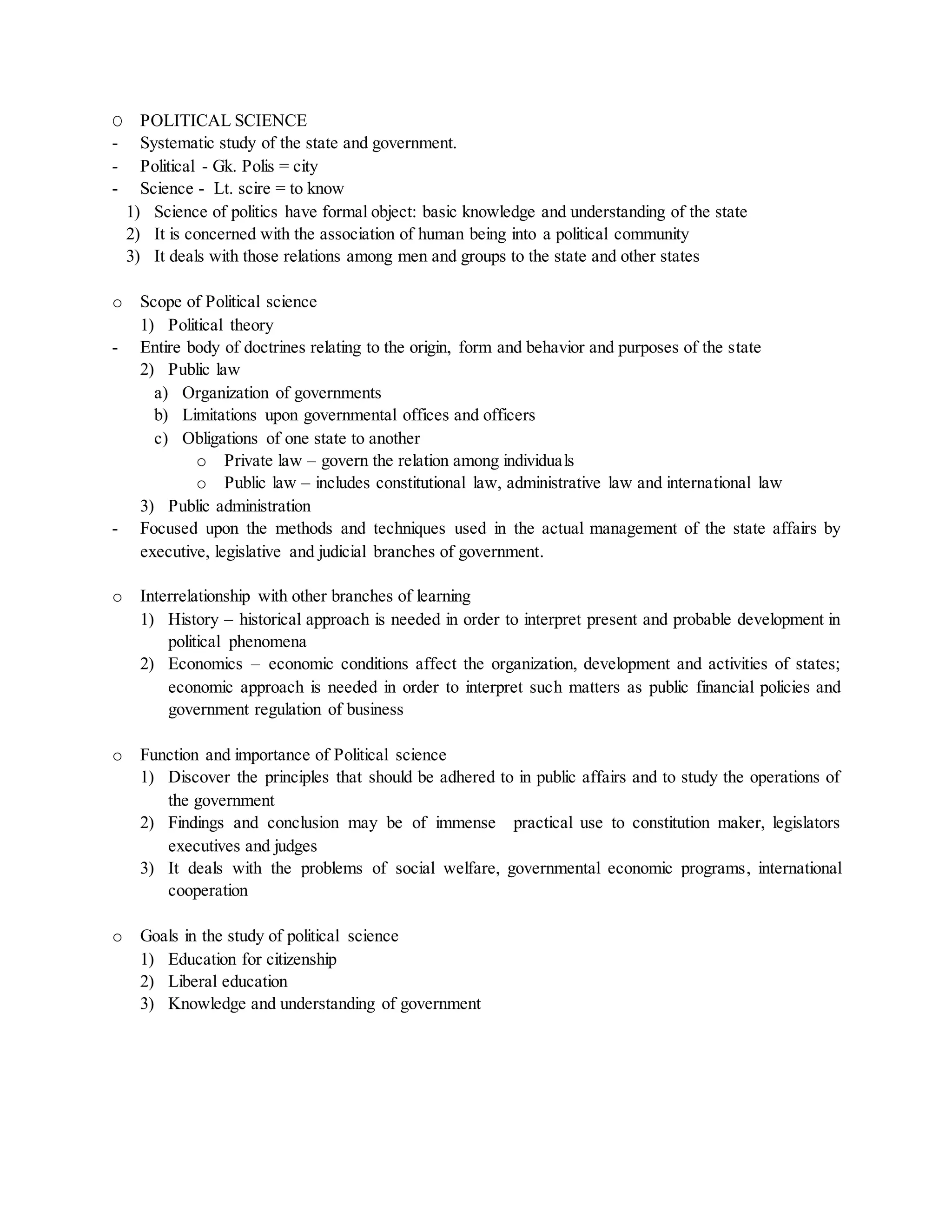 Political Science, State and Government, Constitution | DOCX