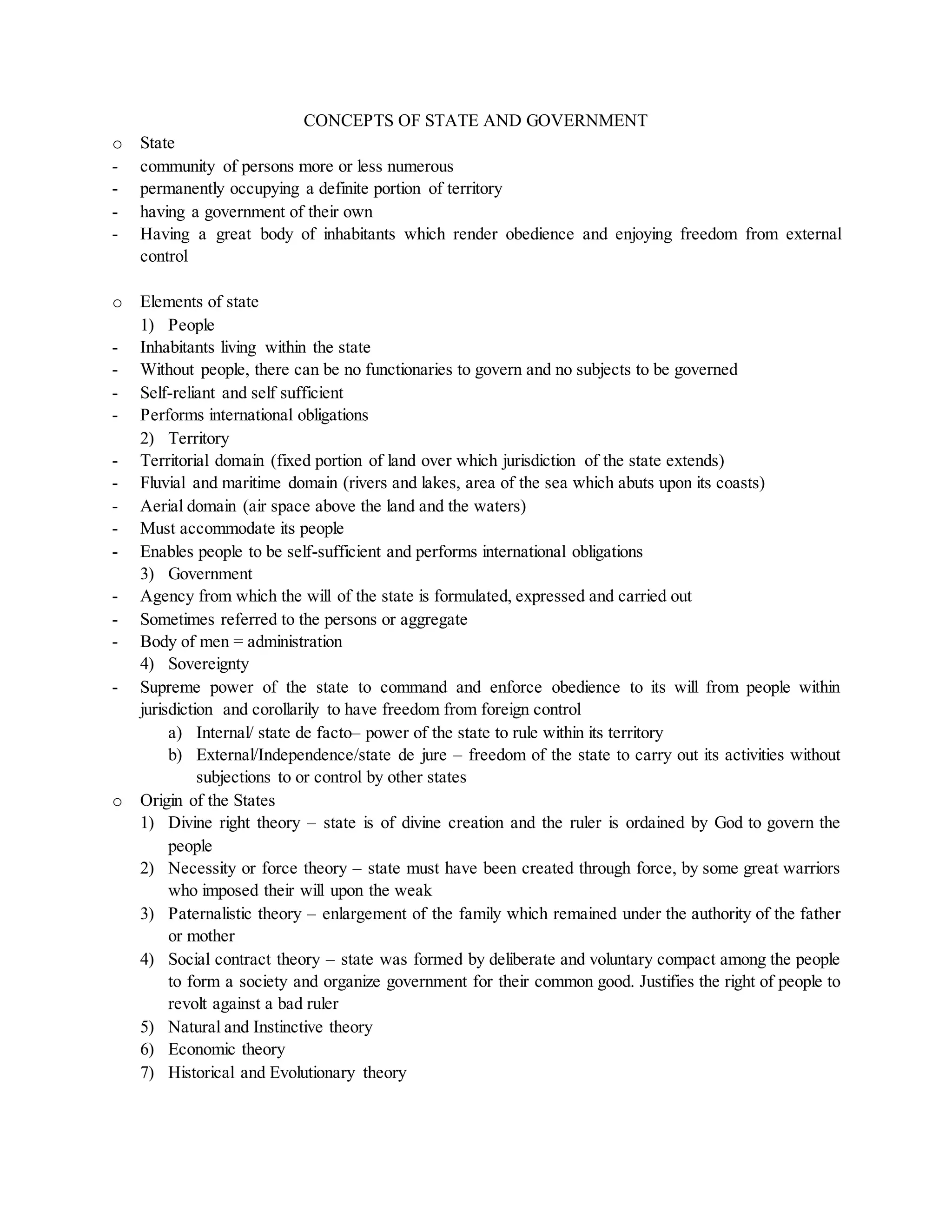 Political Science, State and Government, Constitution | DOCX