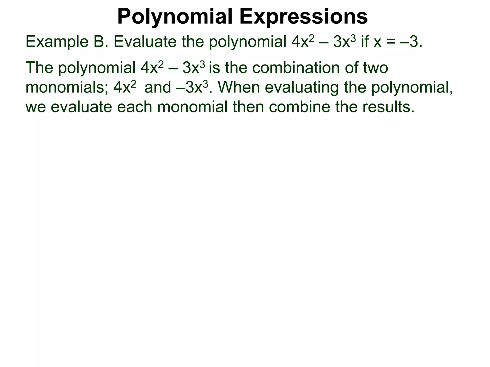 1 polynomial expressions x | PPTX