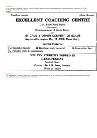 Poster Making - Grade 11 English CBSE | PDF