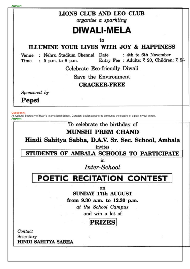 Poster Making - Grade 11 English CBSE | PDF