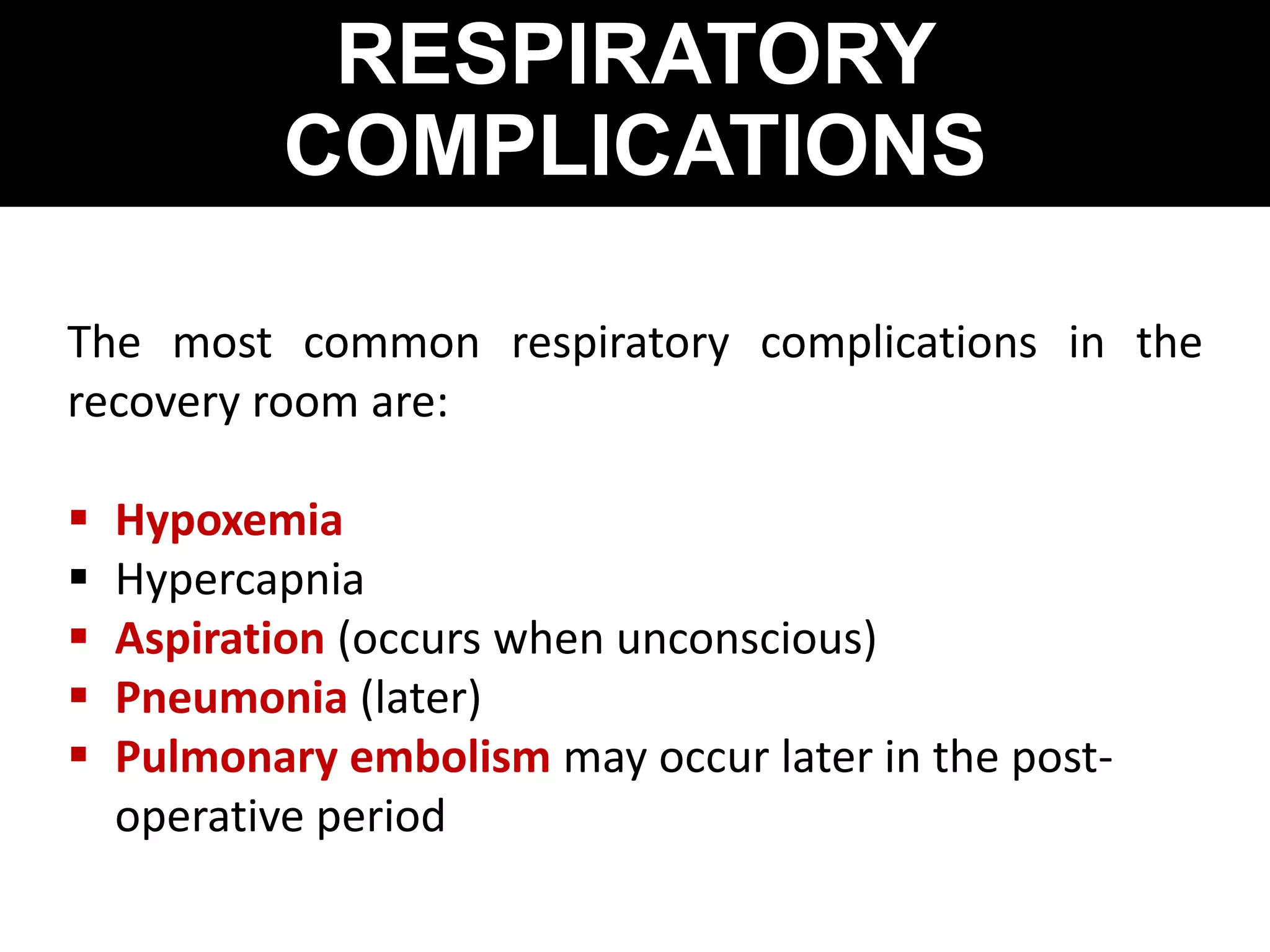 Post Operative Care & Complication | PPTX
