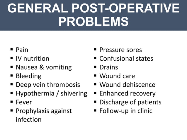 Post Operative Care & Complication | PPTX