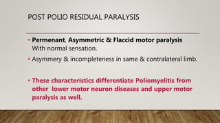 Post Polio Residual Palsy: Pathophysiology & Principles of Rx | PPTX