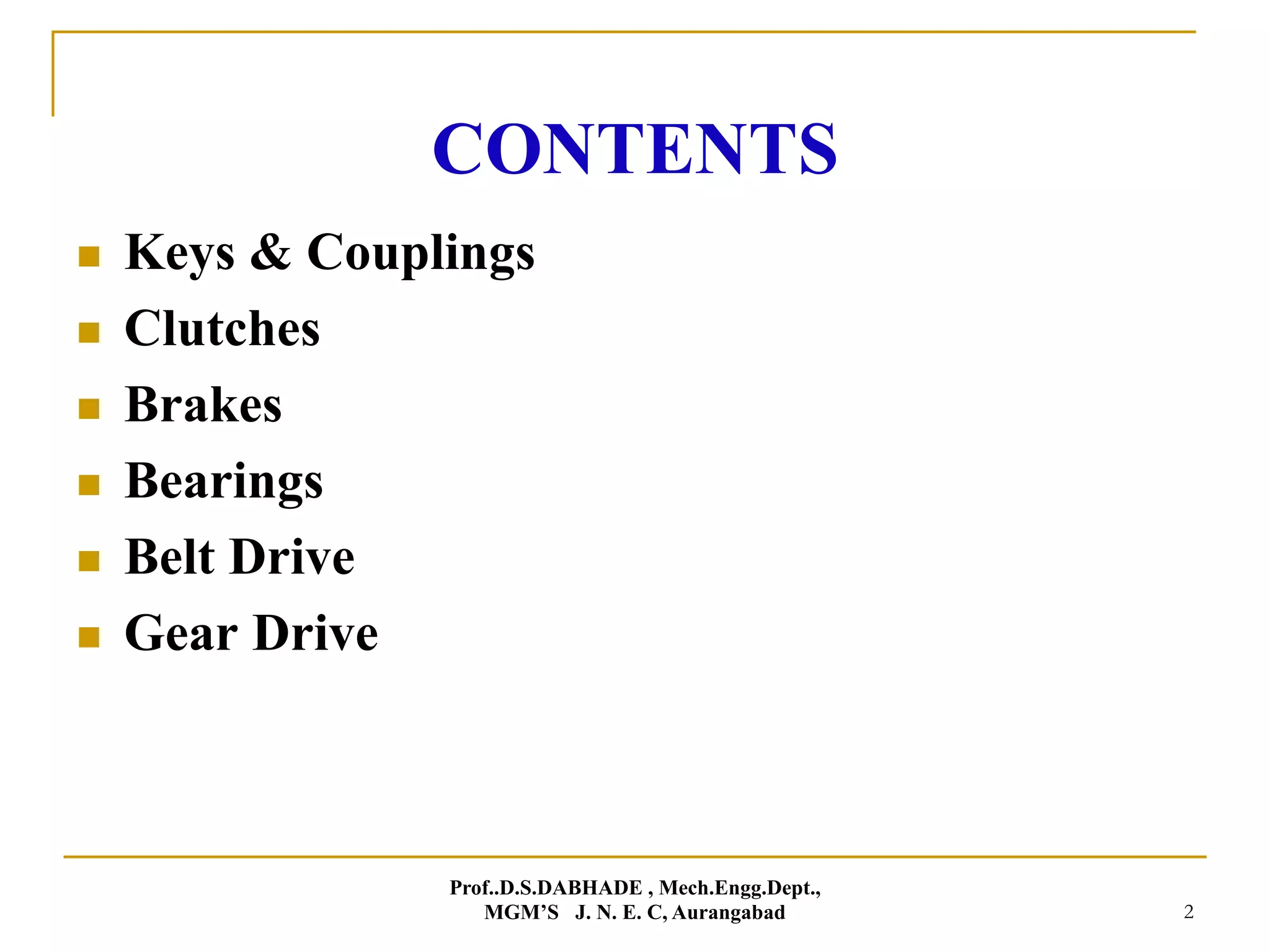 Power transmitting elements | PPT