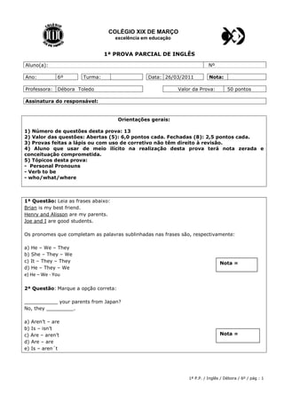 1ppingles6ano | PDF | Education