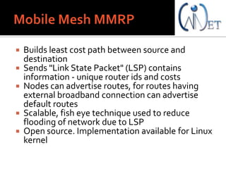 Wireless mesh networkk routing | PPTX