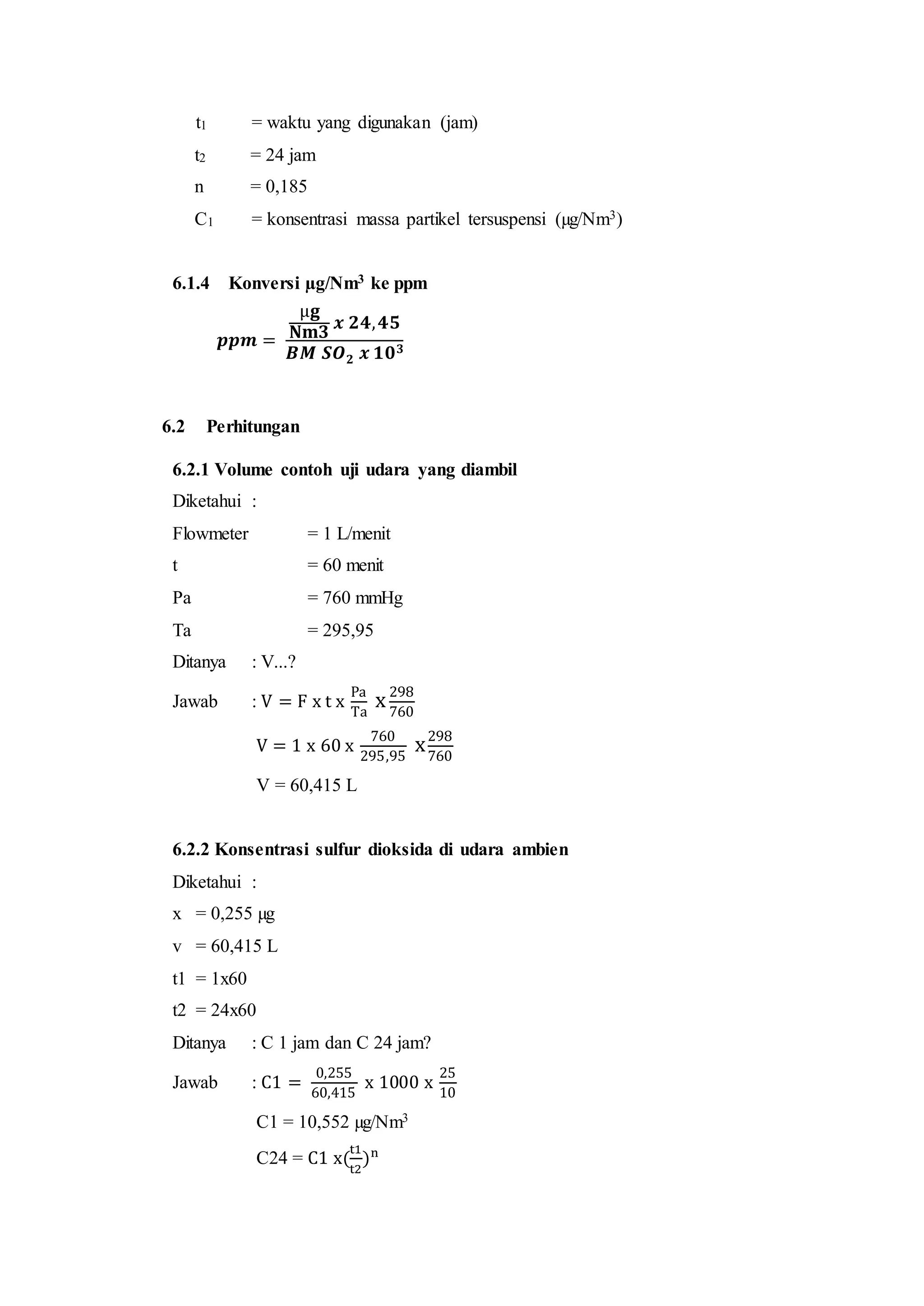 Laporan Laboratorium Lingkungan SO2 | DOCX