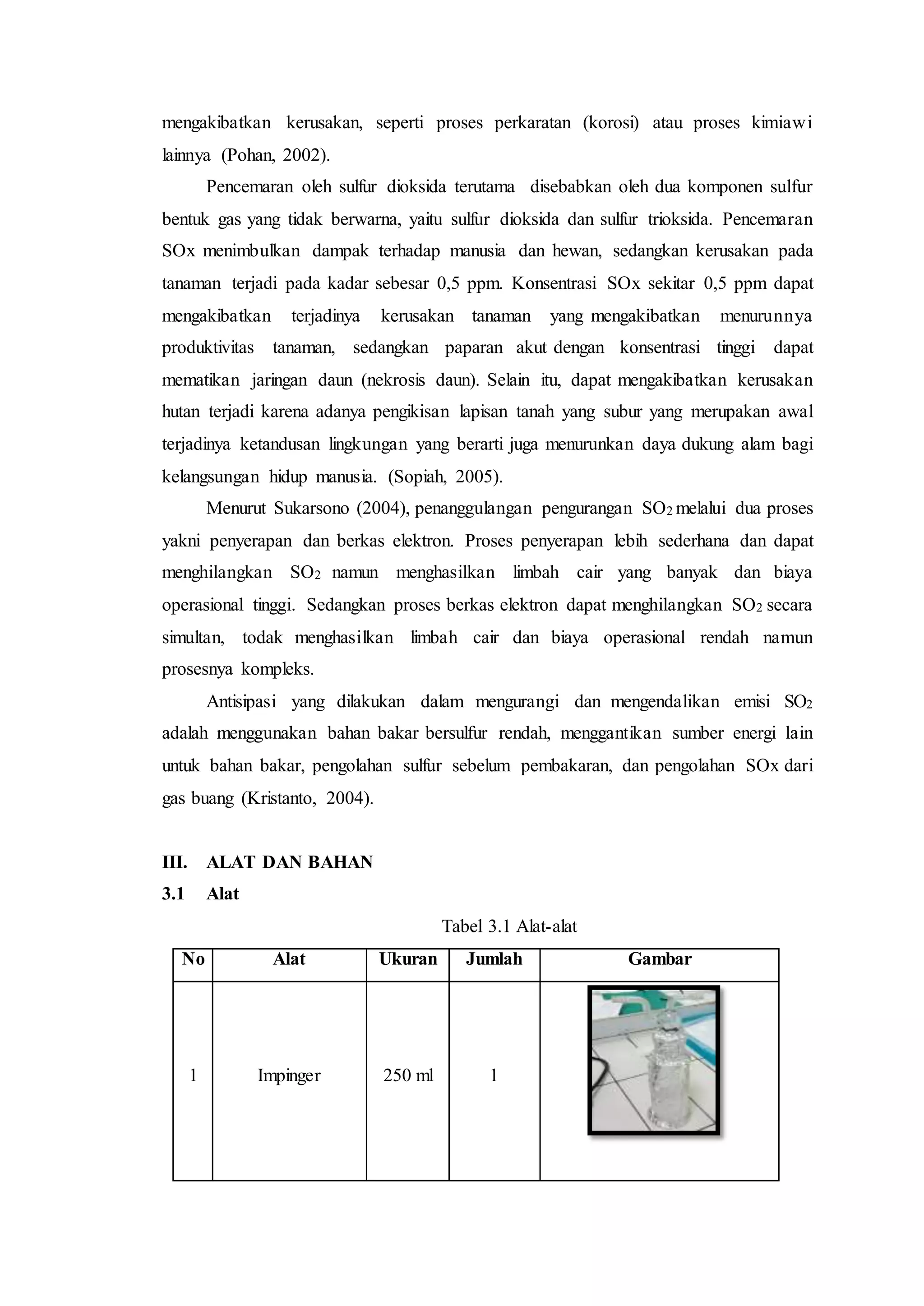 Laporan Laboratorium Lingkungan SO2 | DOCX