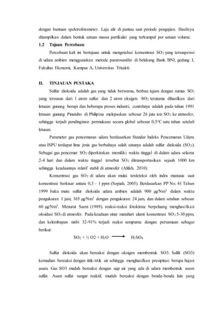 Laporan Laboratorium Lingkungan SO2 | DOCX