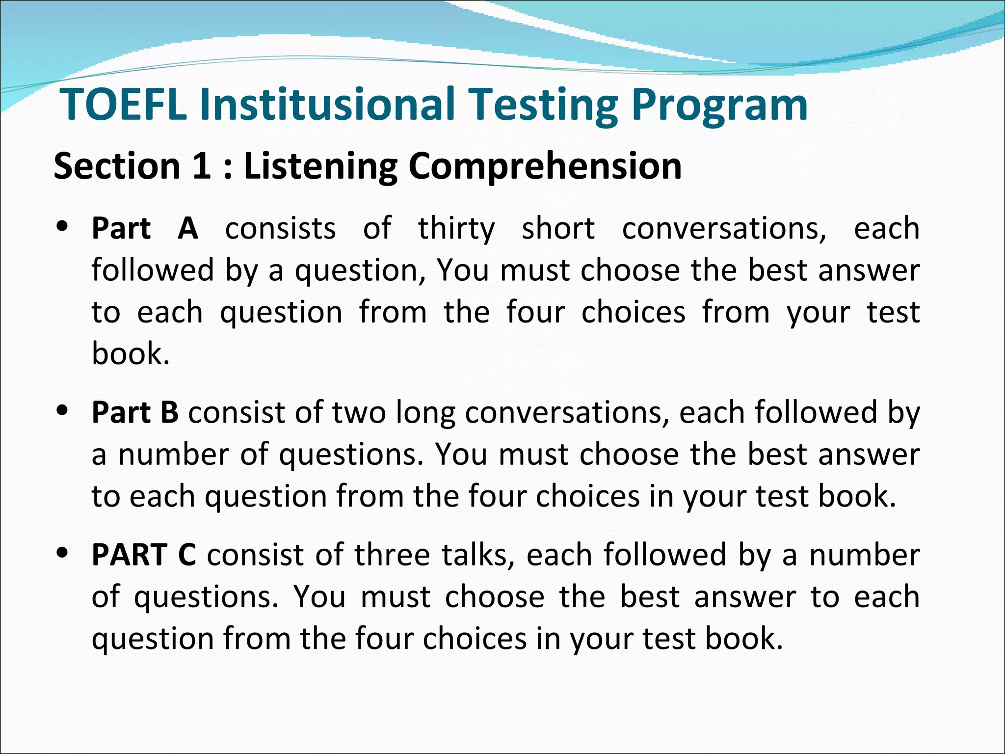 1 presentasi toefl | PPT