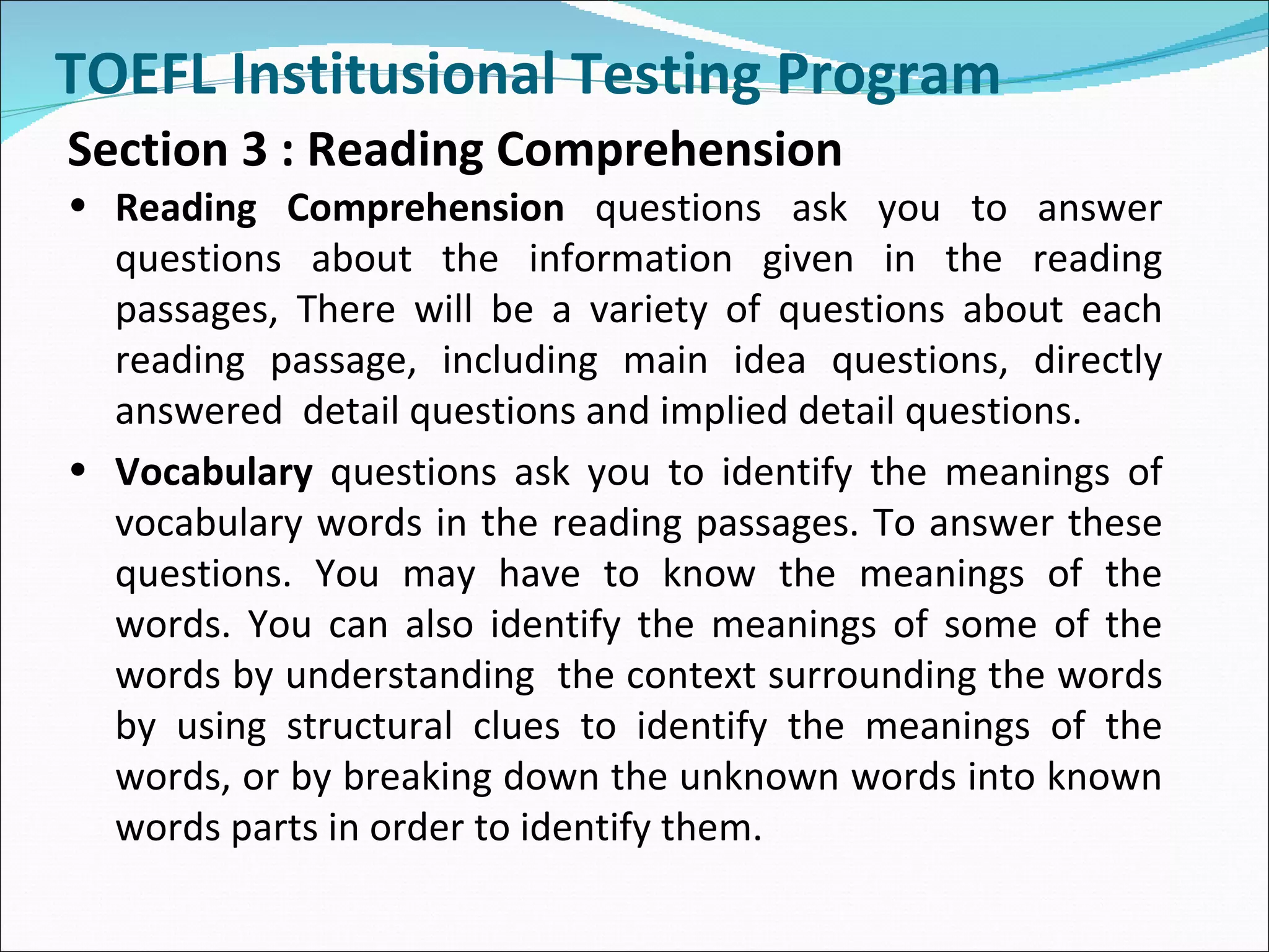 1 presentasi toefl | PPT