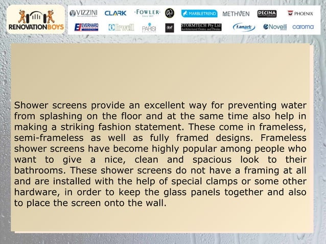 Create A Minimalist Feel In Bathrooms With Frameless Shower Screens | PPT