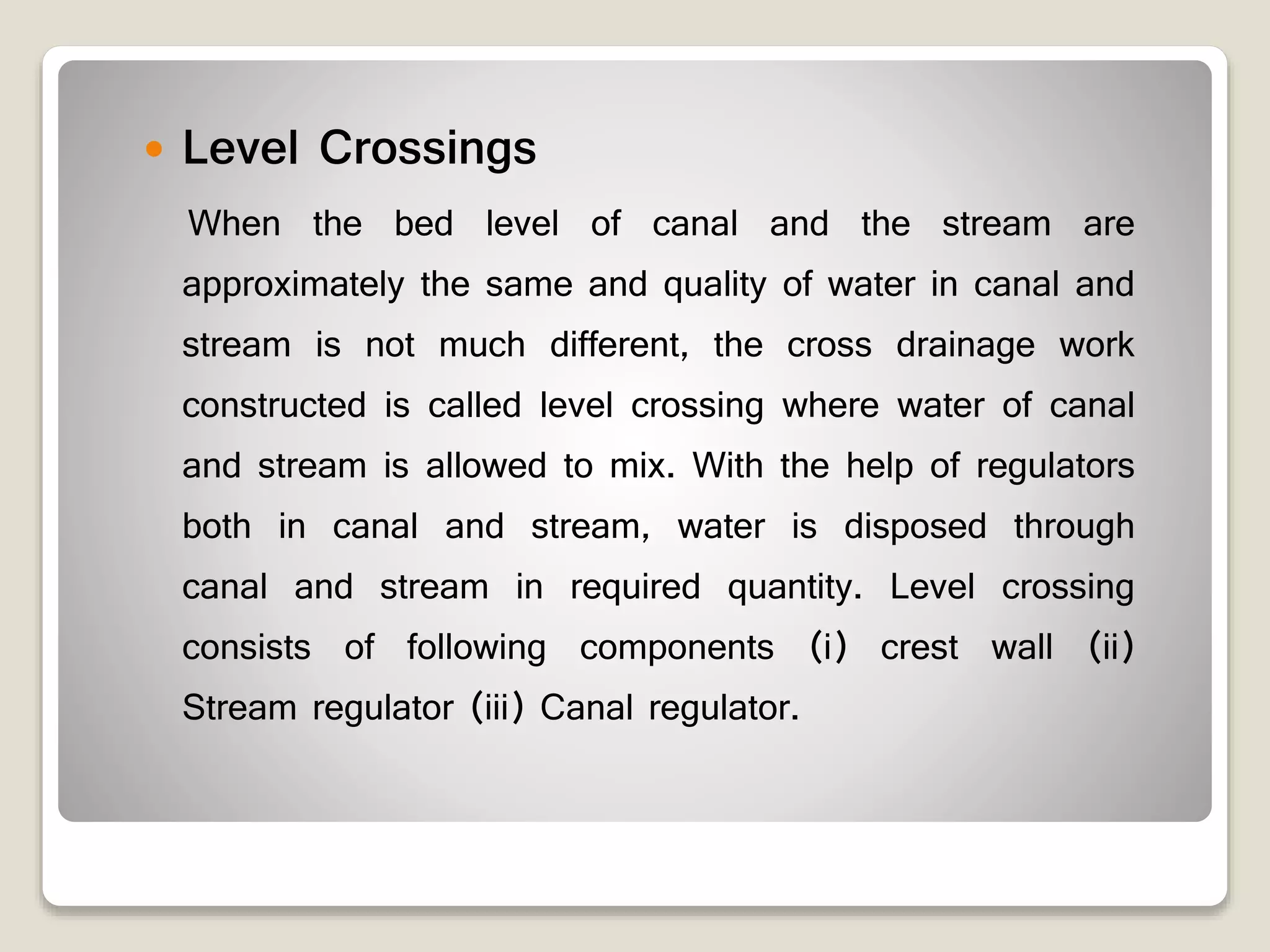 presentation : cross drainage work | PPTX