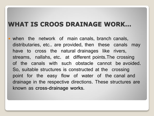 presentation : cross drainage work | PPTX | Geology | Science