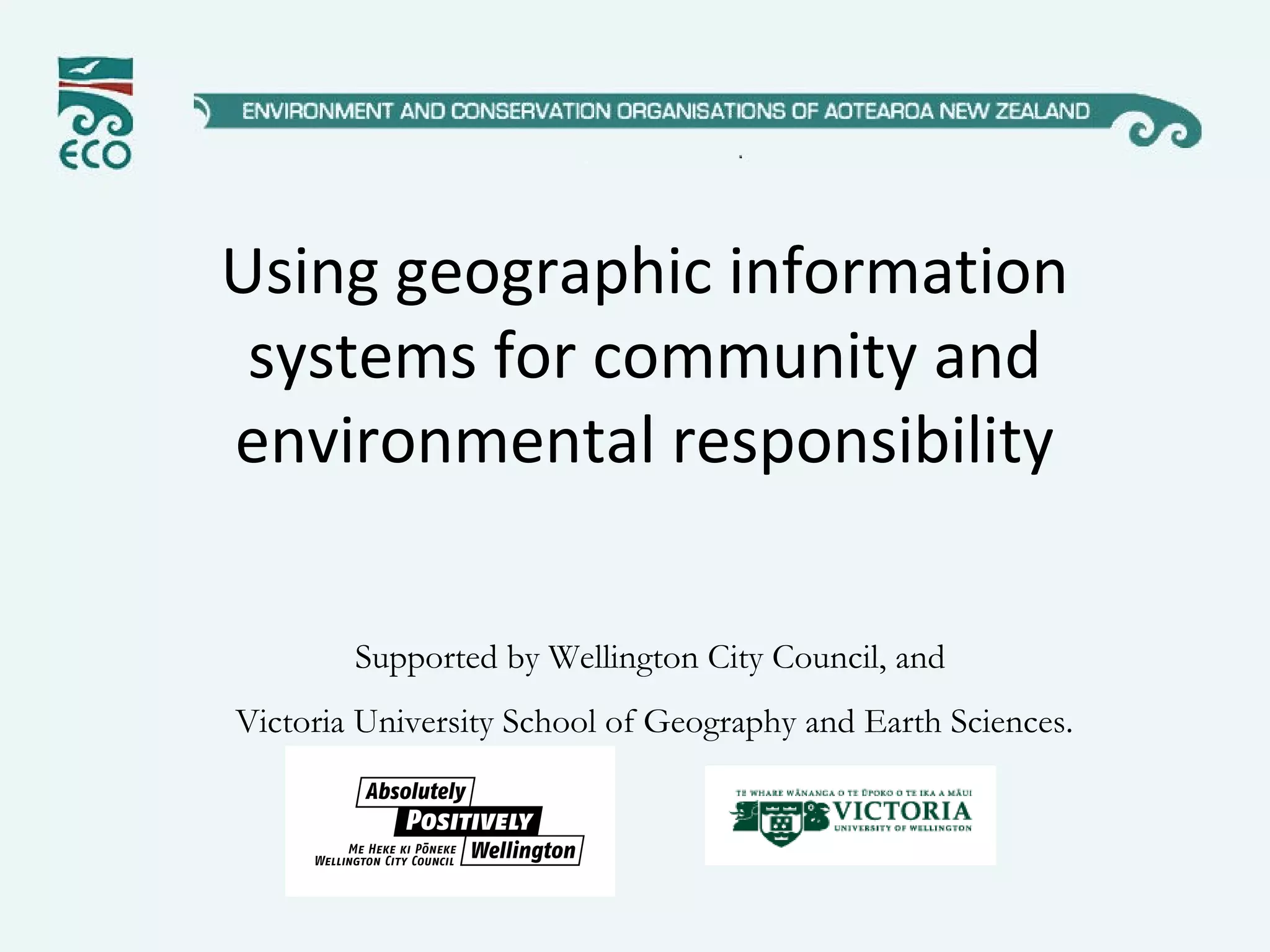 Presentation for community GIS workshops | PPT