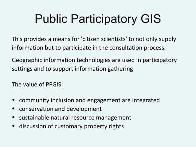 Presentation for community GIS workshops | PPT