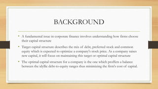 1 presentation on dynamic adjustment towards target capital structure | PPT