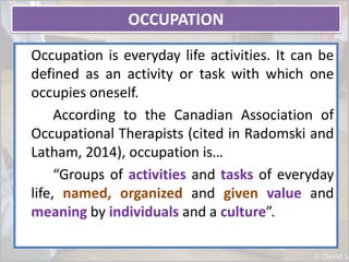 Therapeutic Skills in Occupational Therapy | PPTX