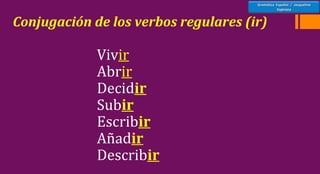 Spanish (Present Tense- regular verbs ar,er,ir) | PPT