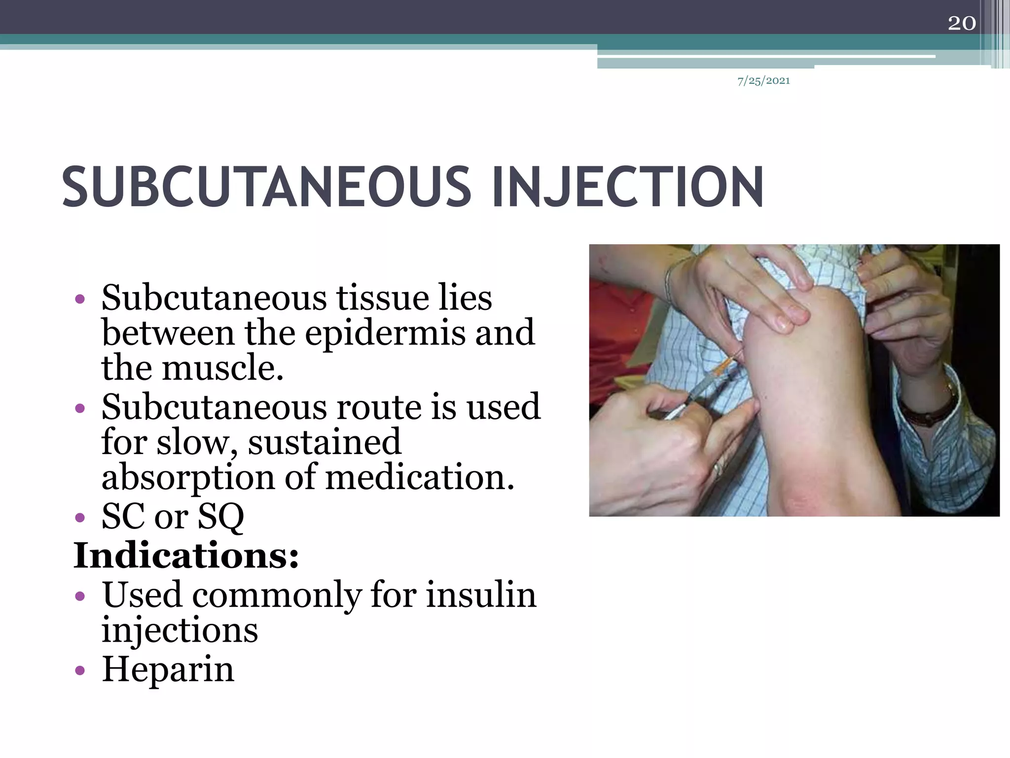 Principle in administration of medication via injection | PPTX