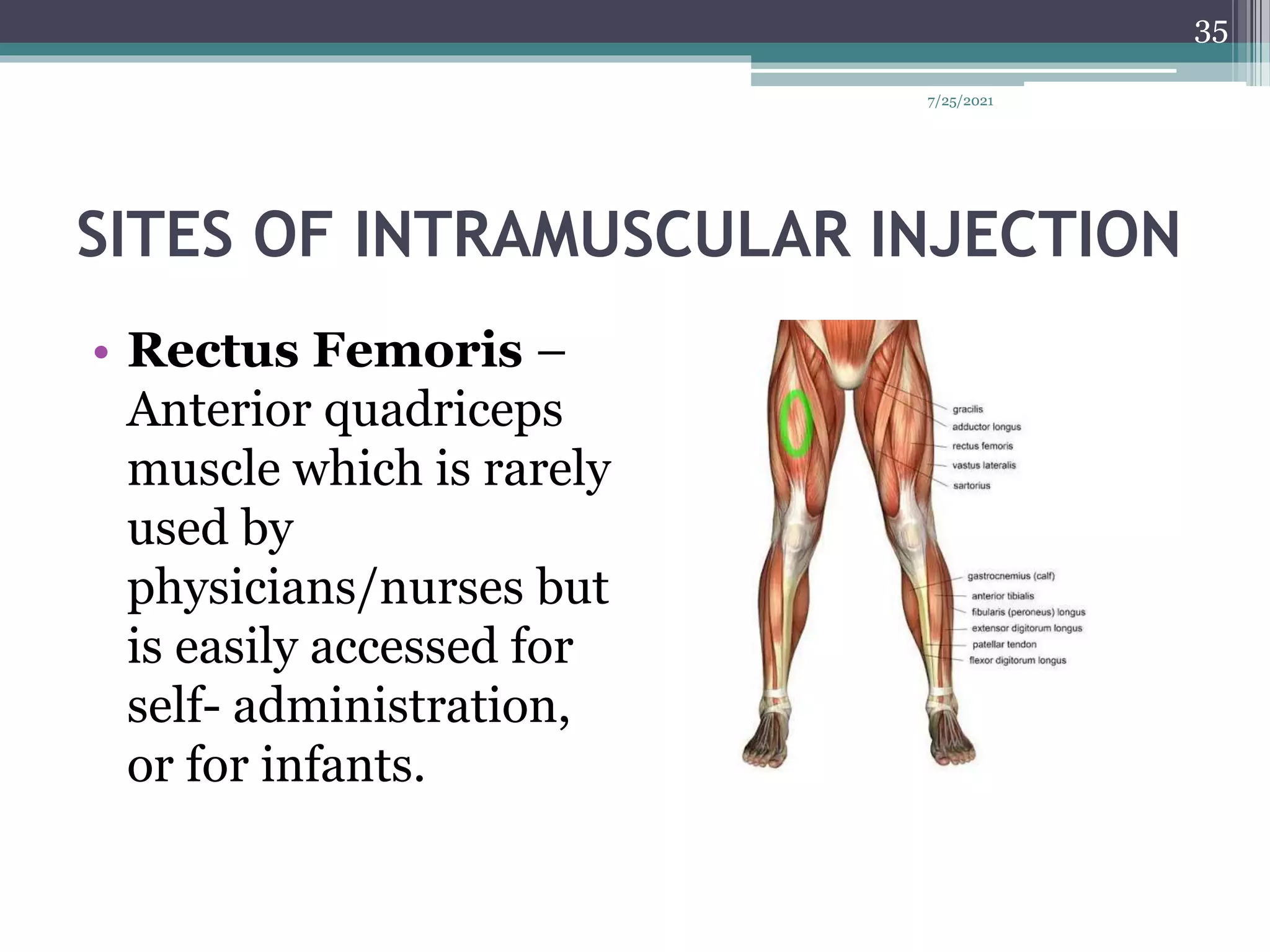 Principle in administration of medication via injection | PPTX