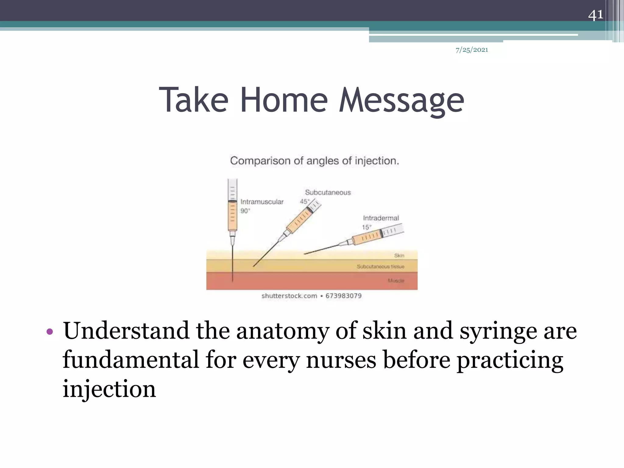 Principle in administration of medication via injection | PPTX