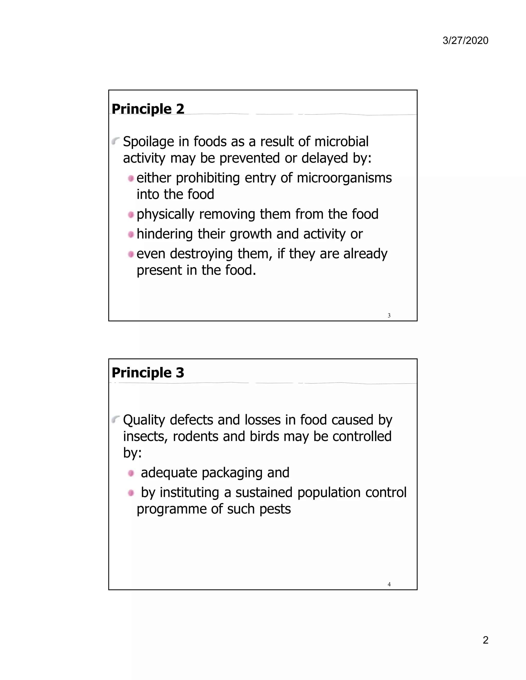 1 principles of food preservation | PDF