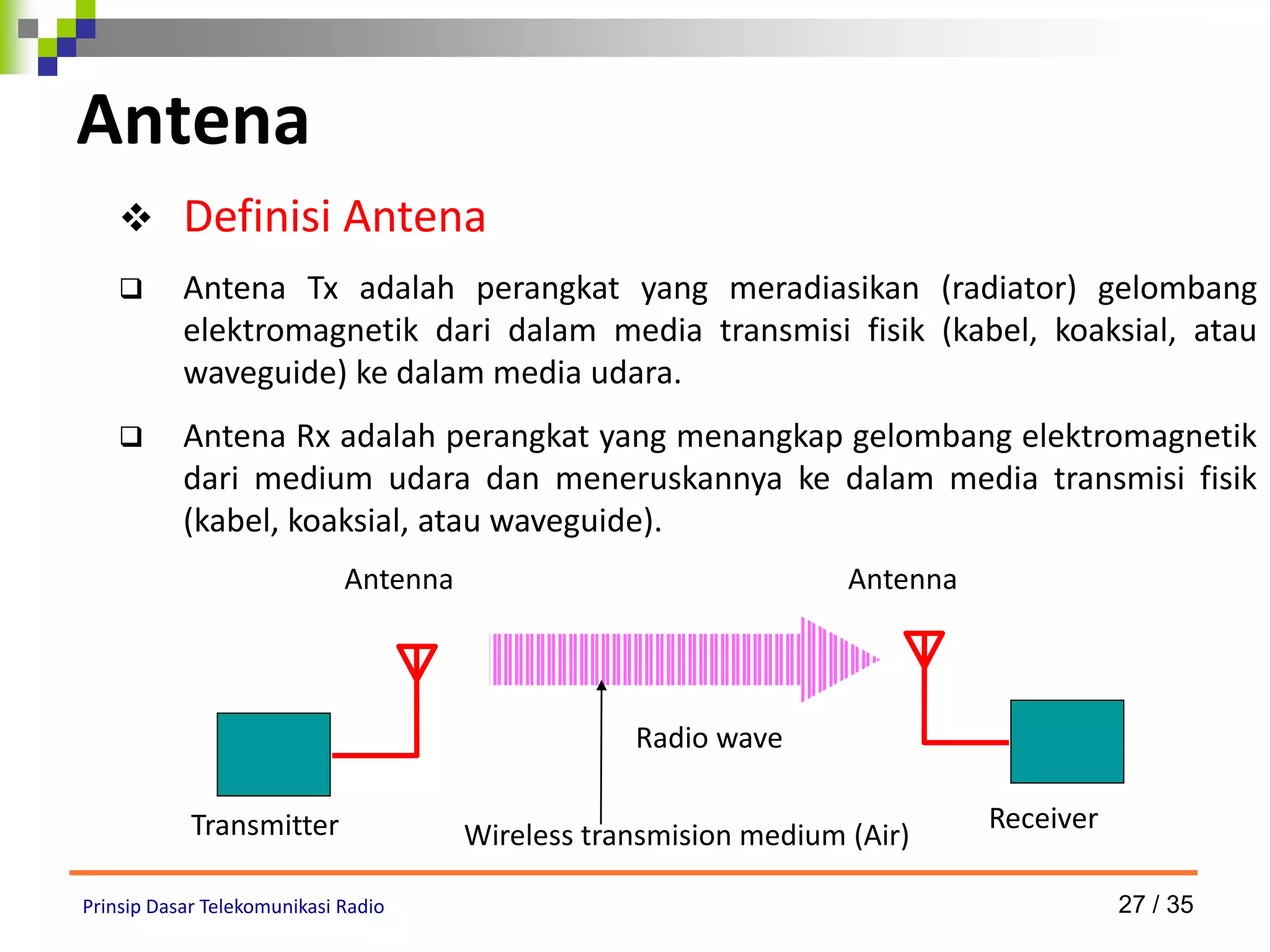 1 prinsip dasar telekomunikasi radio | PPTX