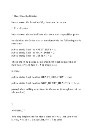 1 PROBLEM You are to design and implement a Menu class.docx ...