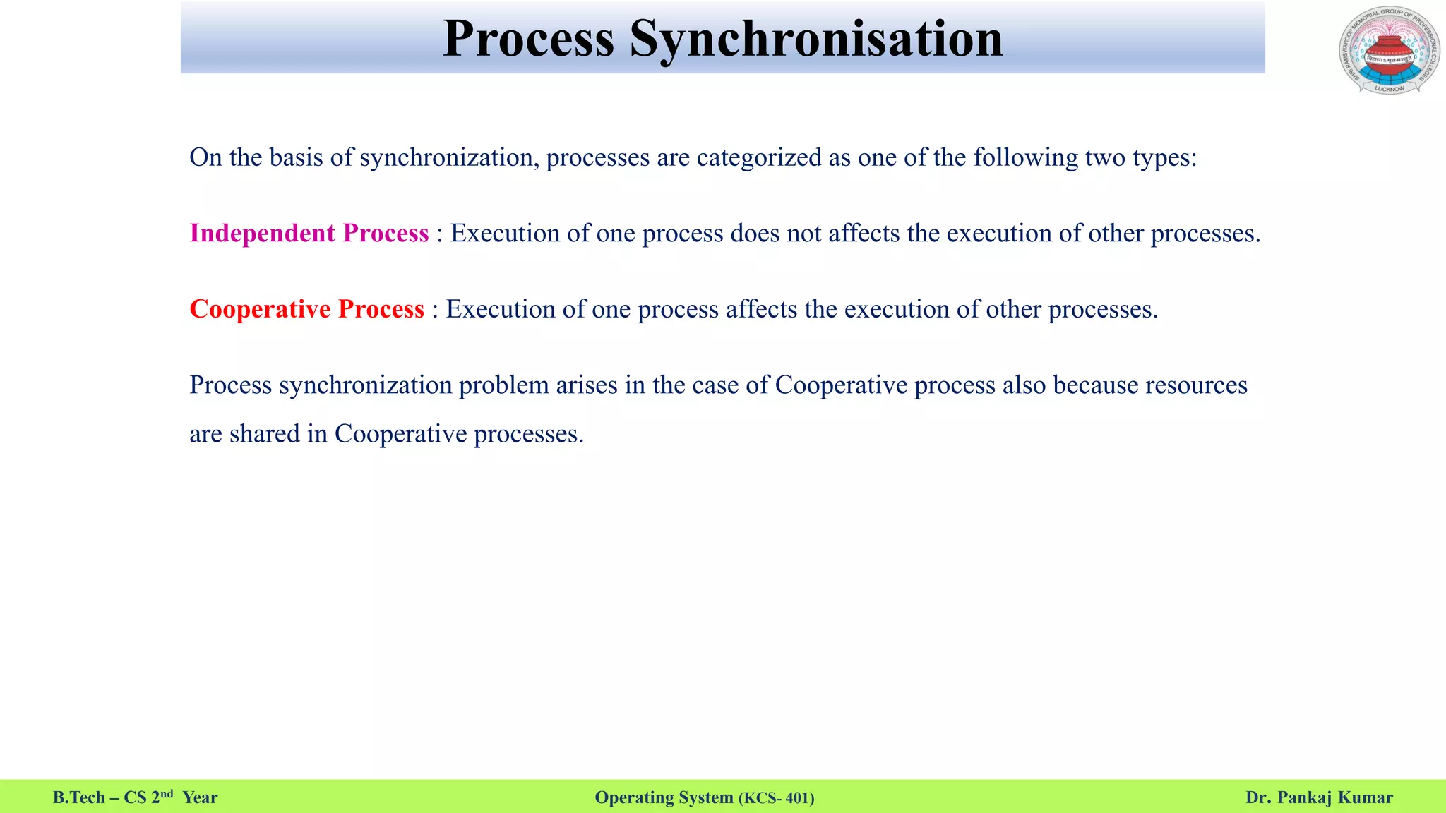 Operating System Process And Synchronization Pdf