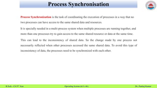 Operating System: Process and synchronization | PDF