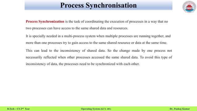 Operating System Process And Synchronization Pdf