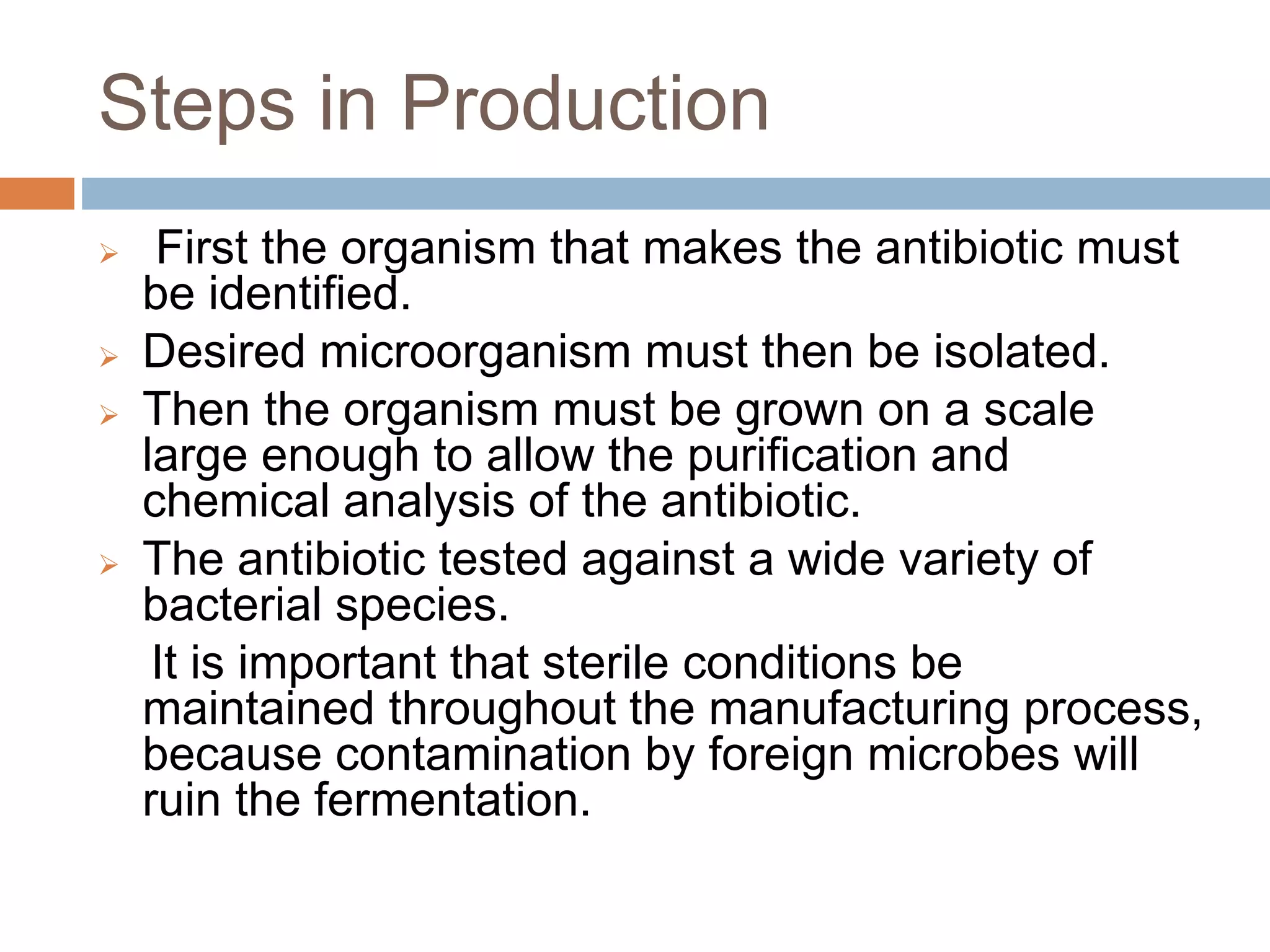 Production of-antibiotic ppt | PPTX