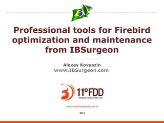 Professional tools for Firebird optimization and maintenance from IBSurgeon | PPT