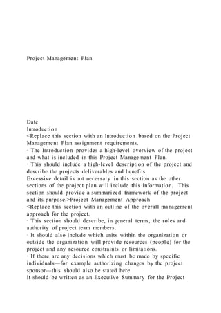 1 Project Management Plan Disclaimer Conduct re | DOCX
