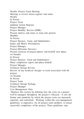 1 Project Management Plan Disclaimer The inform | DOCX | Civil ...