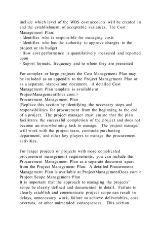 1 Project Management Plan Disclaimer The inform | DOCX