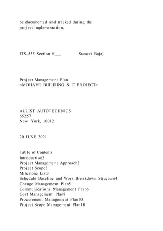 1 Project Management Plan Disclaimer The inform | DOCX