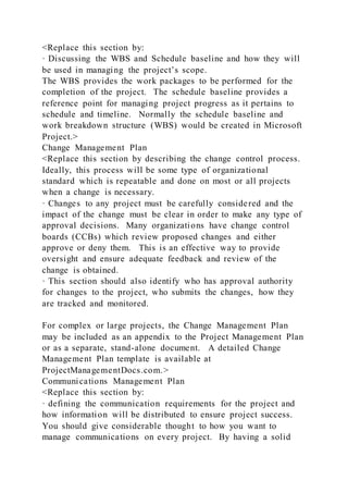 1 Project Management Plan Disclaimer The inform | DOCX