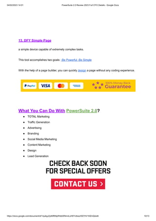 PowerSuite 2.0 Review 2023 Full OTO Details | PDF