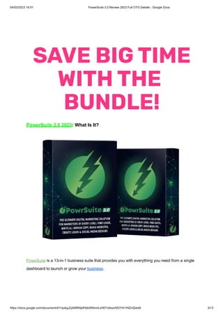 PowerSuite 2.0 Review 2023 Full OTO Details | PDF