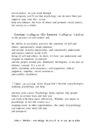 1 PSY Programmatic Themes Psychology is more than j | PDF