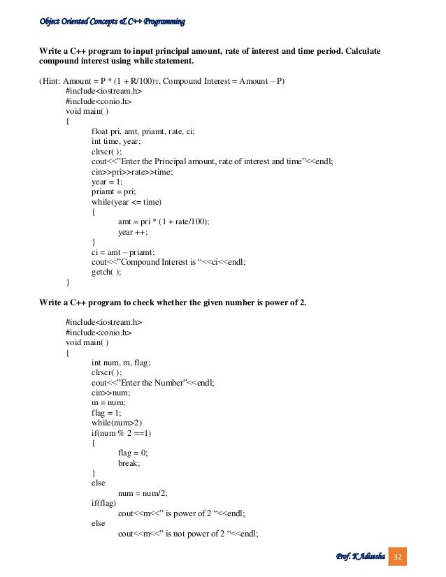1 puc programming using c++