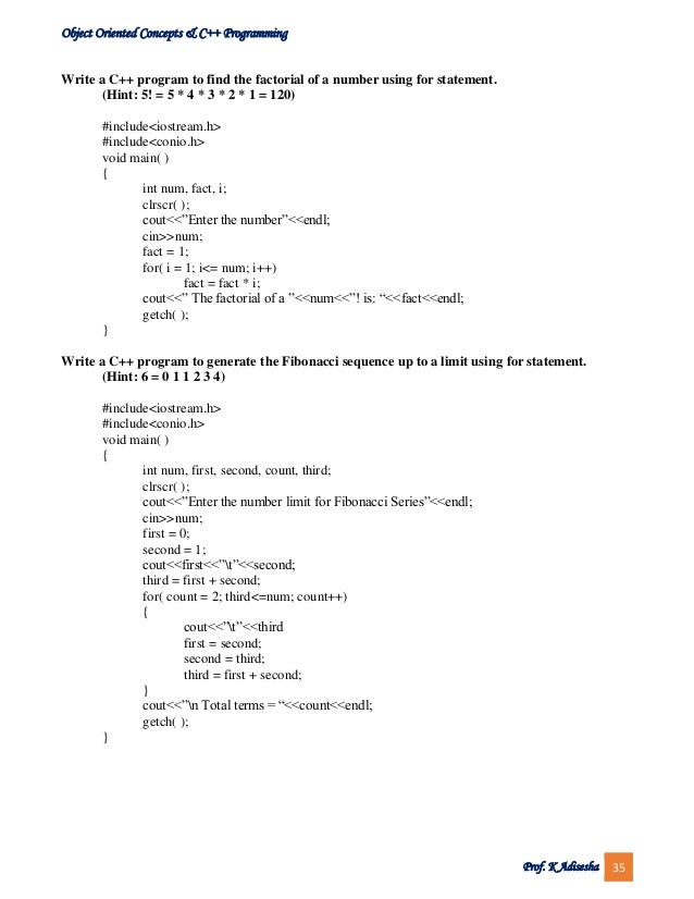 1 puc programming using c++