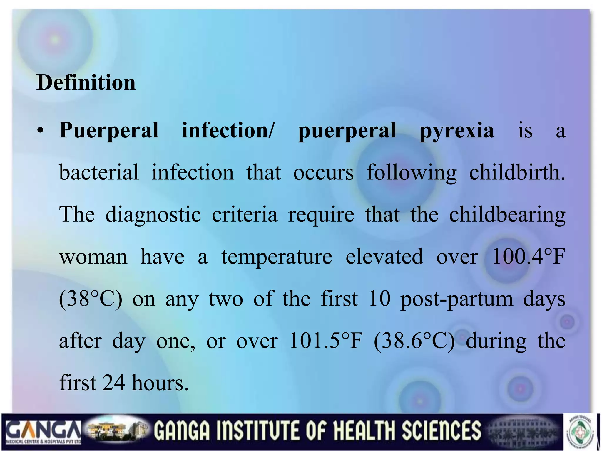 1 PURPERAL INFECTIONS.pptx | Pregnancy | Reproductive Health